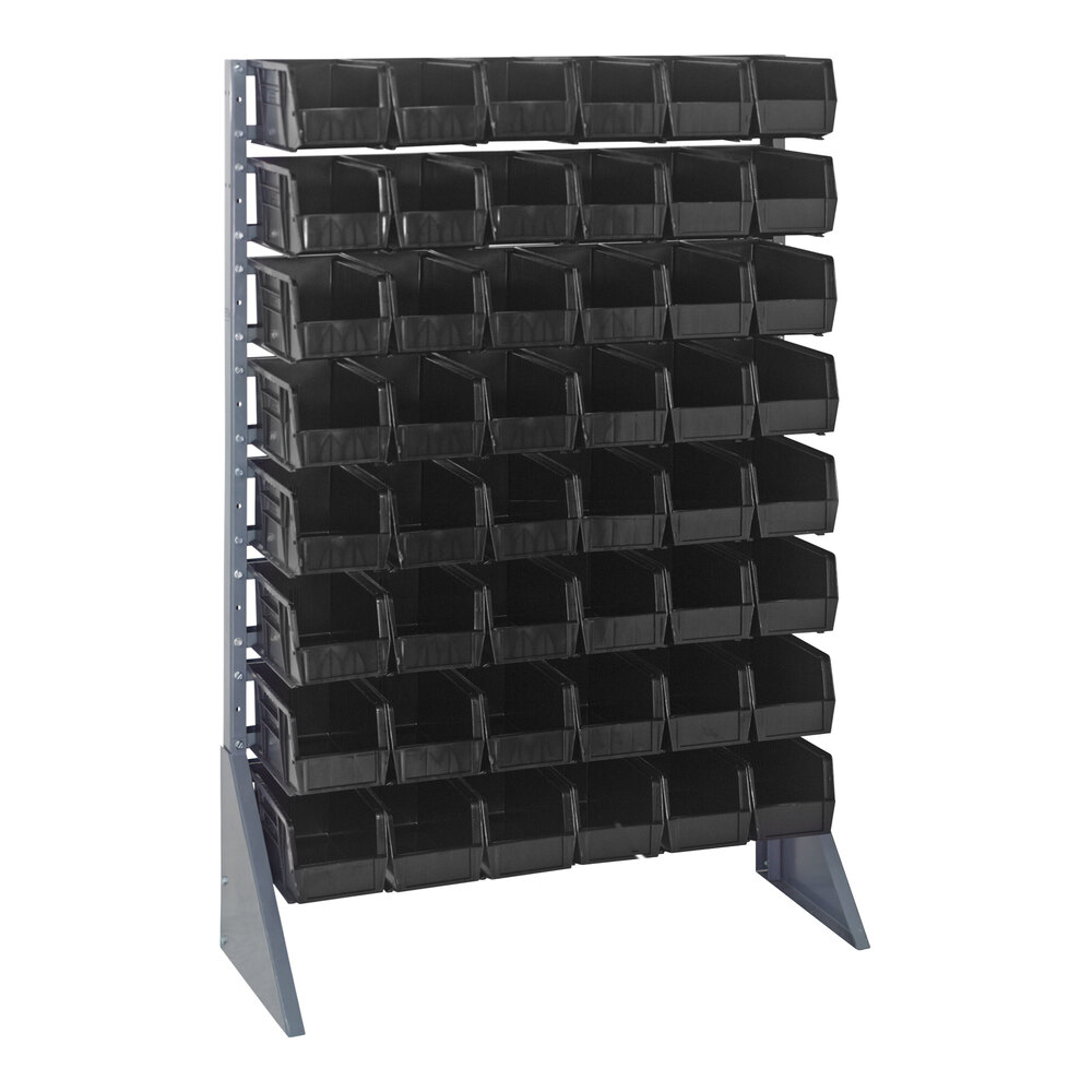 Quantum 36" x 15" x 53" Gray Steel Rail Rack with (48) 10 7/8" x 5 1/2 ...