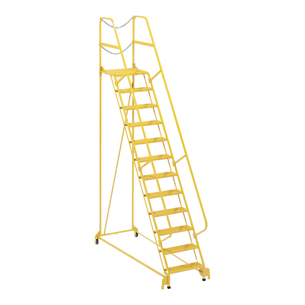 Vestil 24" x 21" x 120" Yellow 12-Step Steel Maintenance Ladder with ...