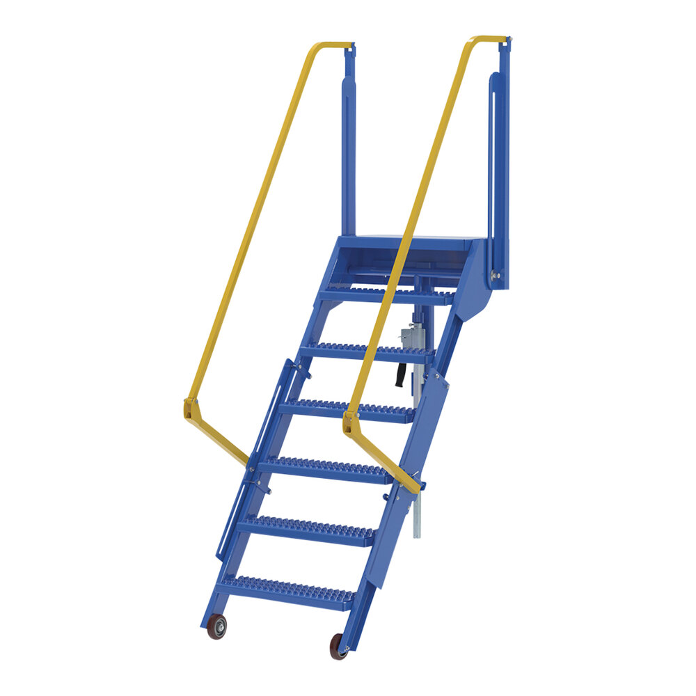 Vestil 24 1/4" x 60" 7-Step Steel Manual Folding Mezzanine Ladder LAD ...