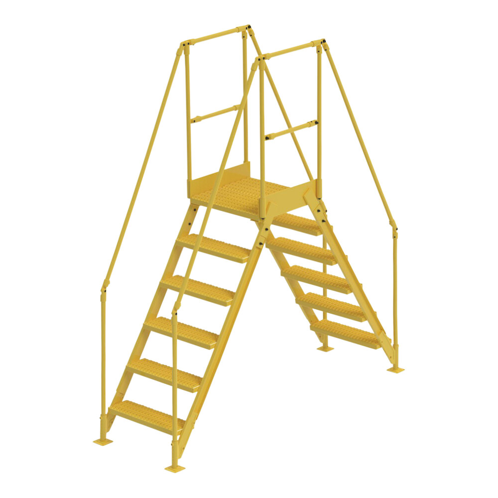 Vestil 23 1/2" x 24" 6-Step Steel Crossover Ladder COL-6-56-14 - 500 lb ...