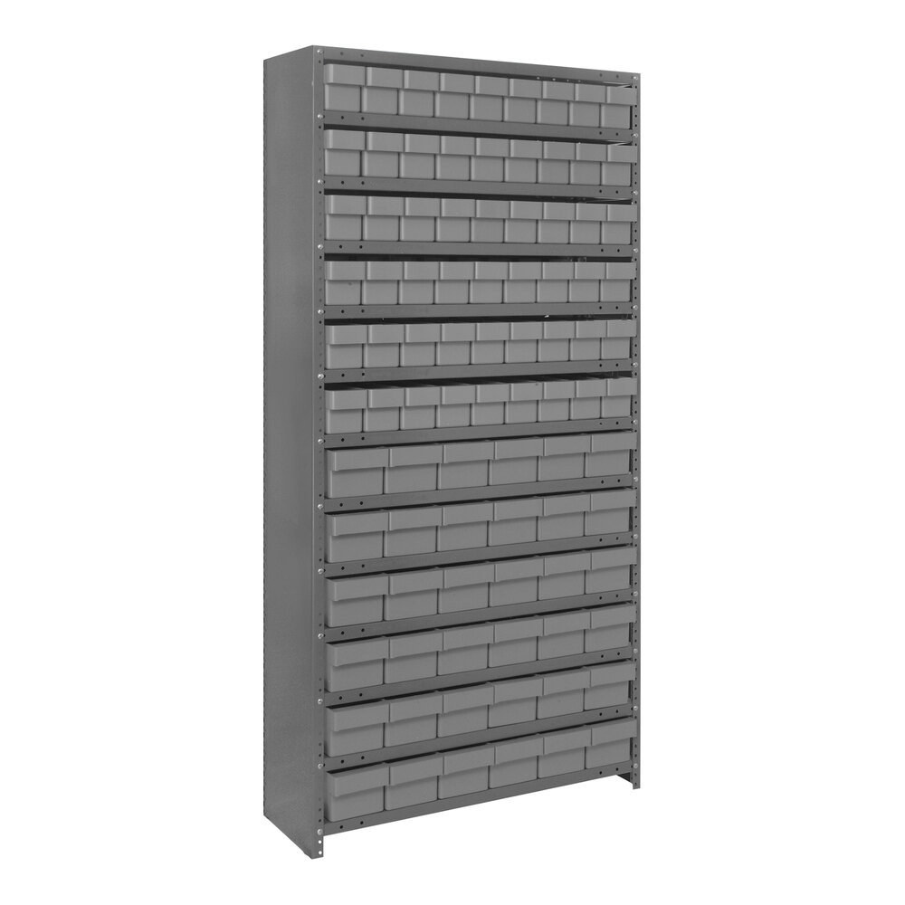 Quantum Super Tuff 36" x 18" x 75" Steel Closed 13-Shelf Euro Drawer ...