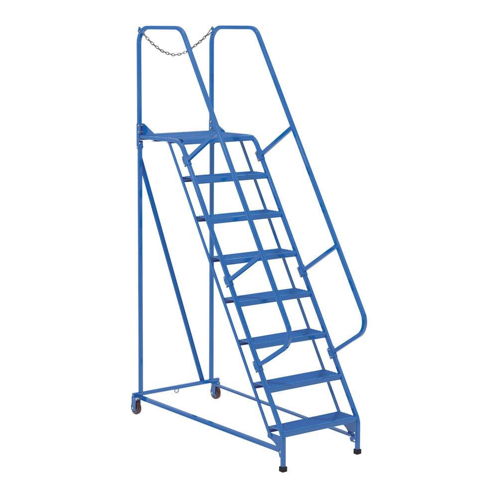 Vestil 24" x 21" x 80" Blue 8-Step Steel Maintenance Ladder with ...