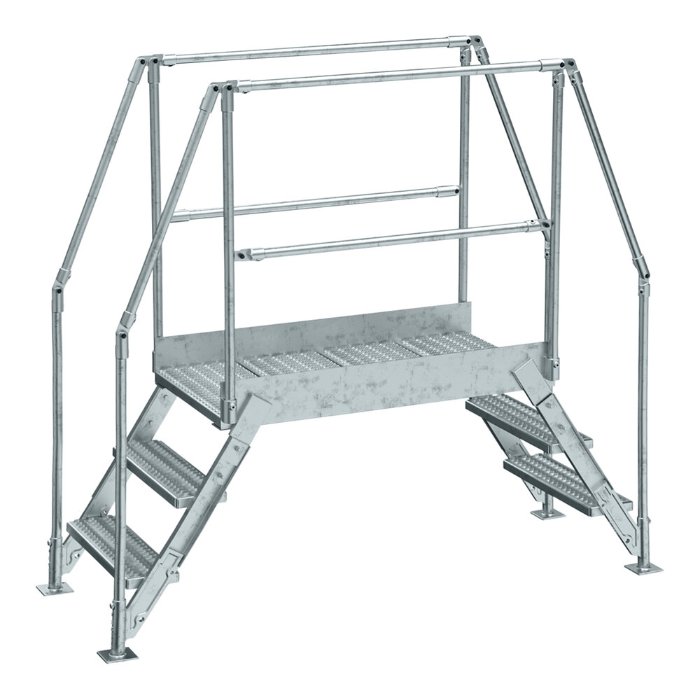 Vestil 23 1/2" x 48" 3-Step Galvanized Steel Crossover Ladder COL-3-26 ...