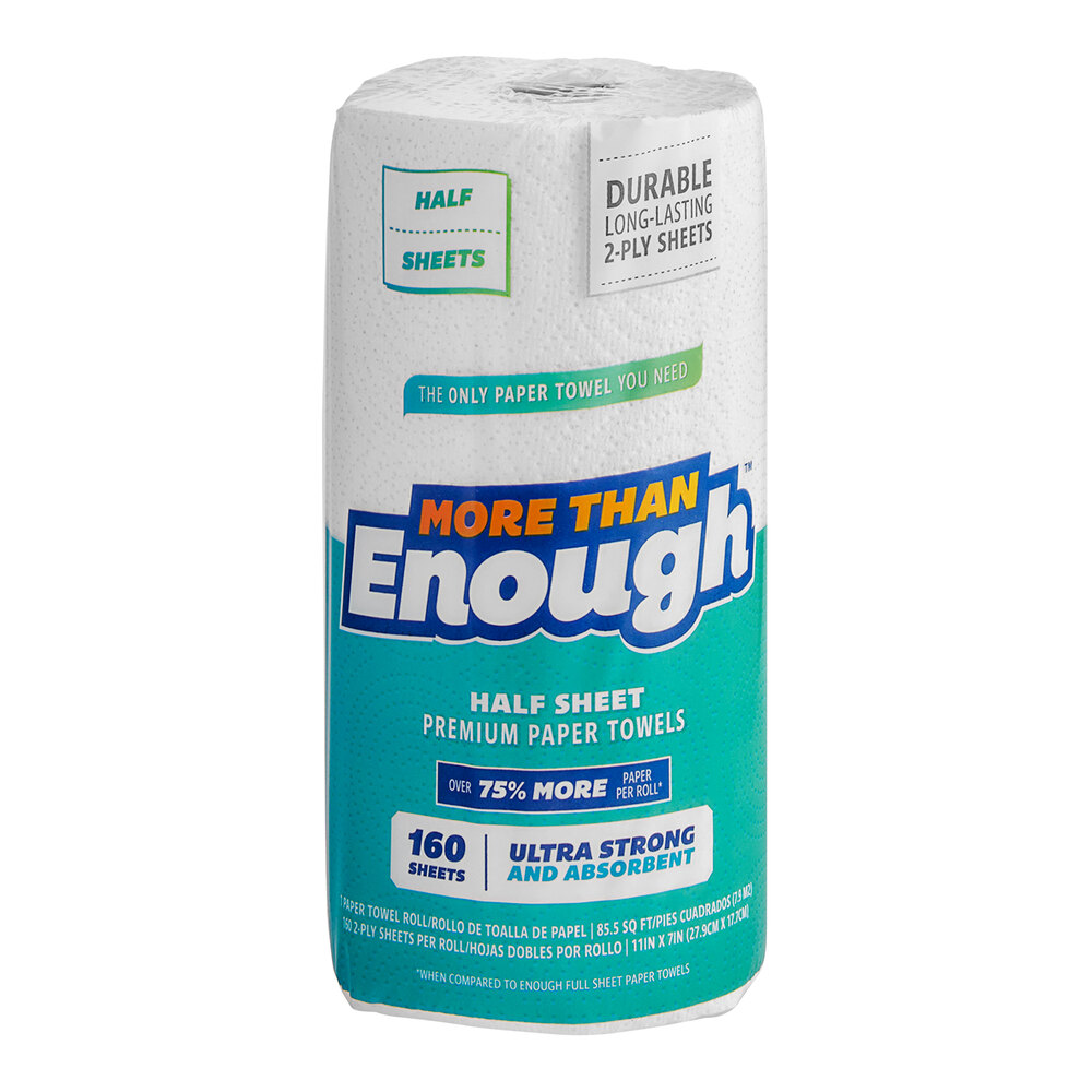 Lavex More Than Enough 2-Ply Premium Half Sheet Paper Towel Roll, 160 ...