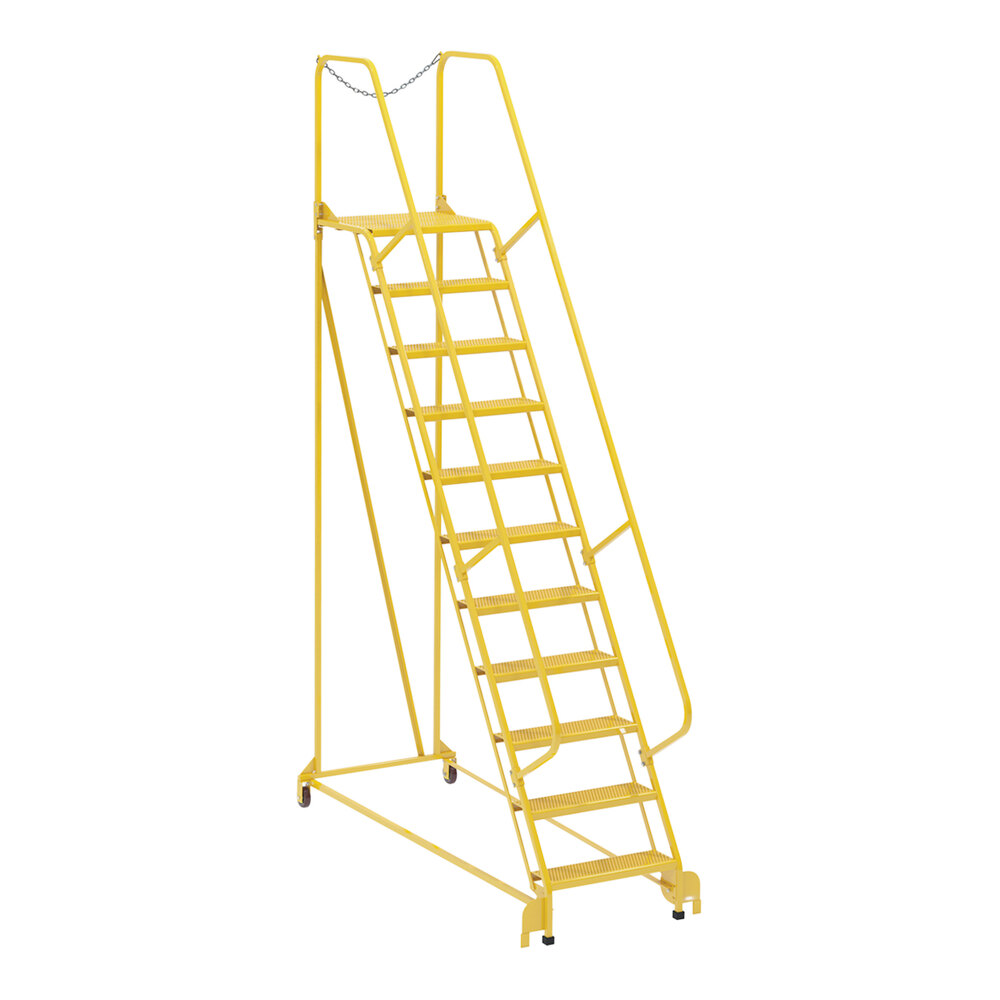 Vestil 24" x 21" x 110" Yellow 11-Step Steel Maintenance Ladder with ...