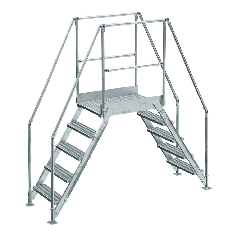 Vestil 23 1/2" x 36" 5-Step Galvanized Steel Crossover Ladder COL-5-46 ...