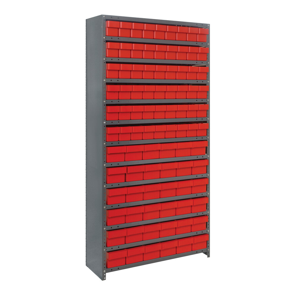 Quantum Super Tuff 36" x 18" x 75" Steel Closed 13-Shelf Euro Drawer ...