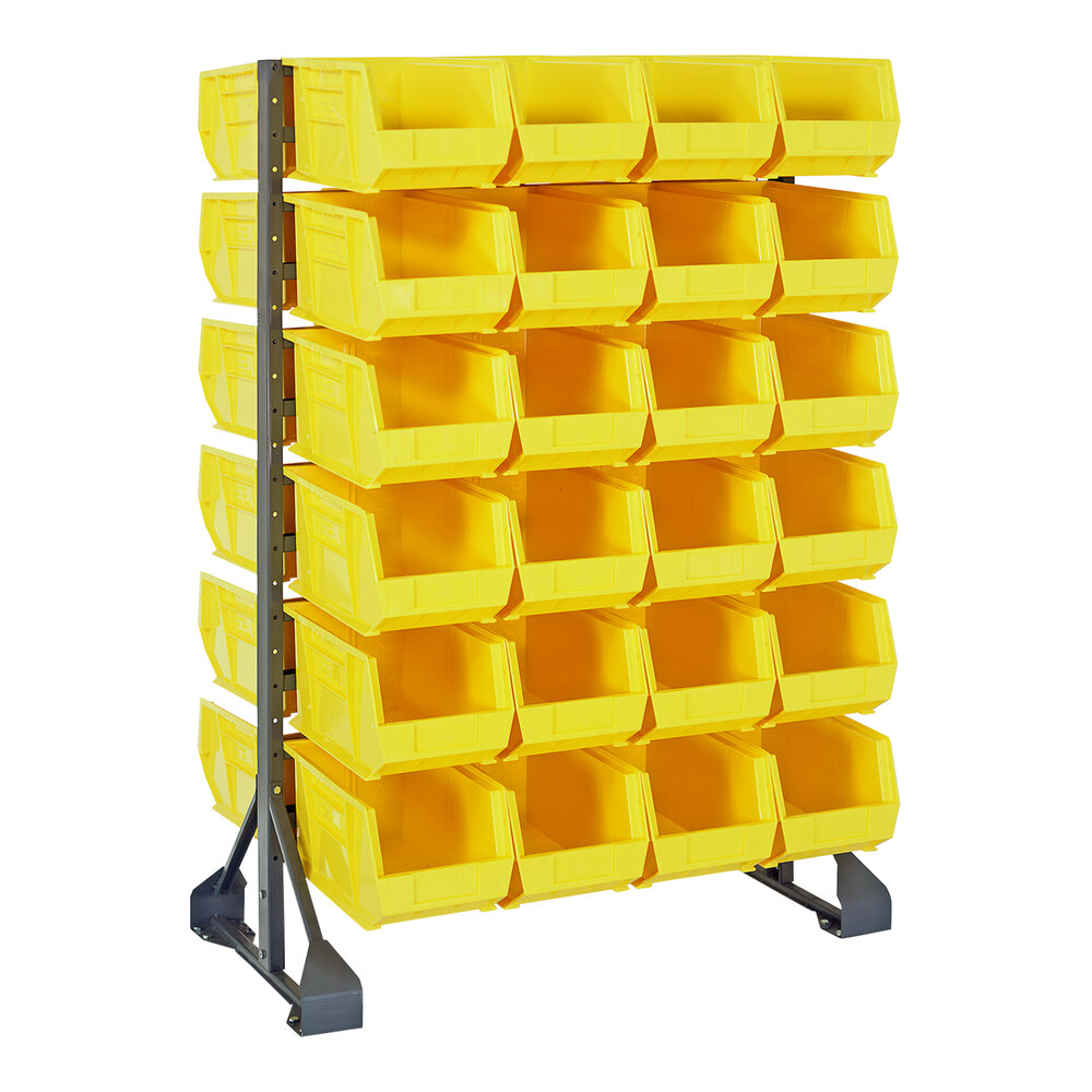 Quantum 36" x 20" x 53" Gray Steel Double-Sided Rail Rack with (48) 14 ...