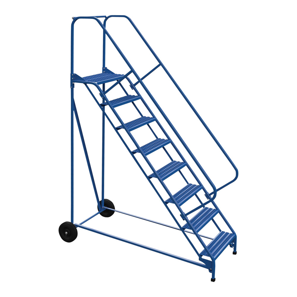 Vestil 23 9/16" x 14" 8-Step Steel Roll-A-Fold Ladder with 50-Degree ...