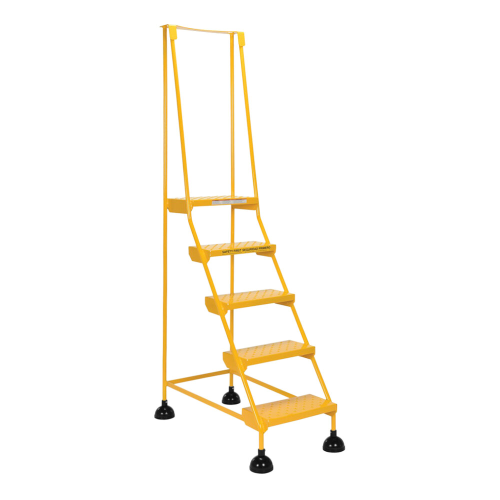 Vestil 16" x 11" x 47 11/16" Yellow 5-Step Spring-Loaded Commercial ...
