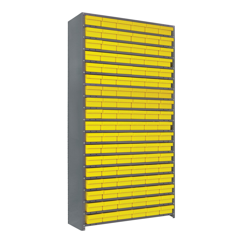 Quantum Super Tuff 36" x 12" x 75" Steel Closed 19-Shelf Euro Drawer ...