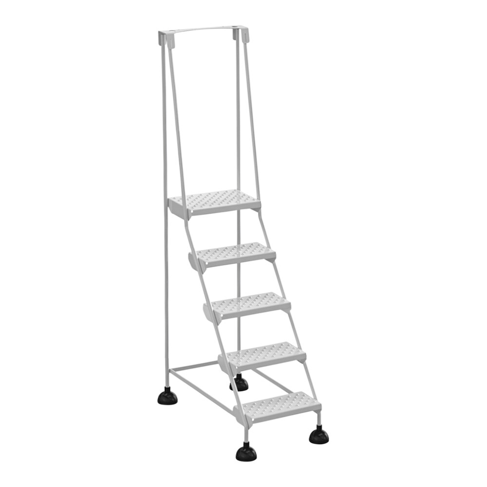 Vestil 16" x 11" x 47 11/16" White 5-Step Spring-Loaded Commercial ...