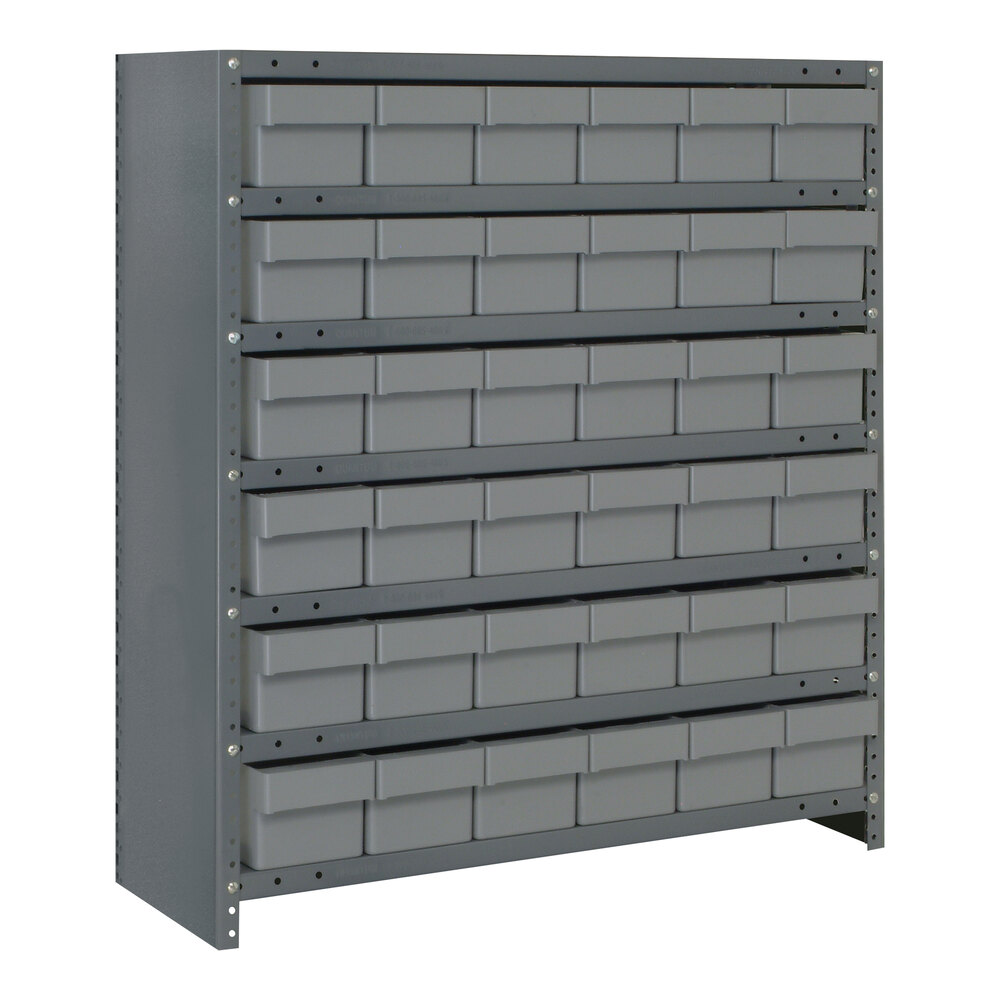 Quantum Super Tuff 36" x 24" x 39" Steel Closed 7-Shelf Euro Drawer ...