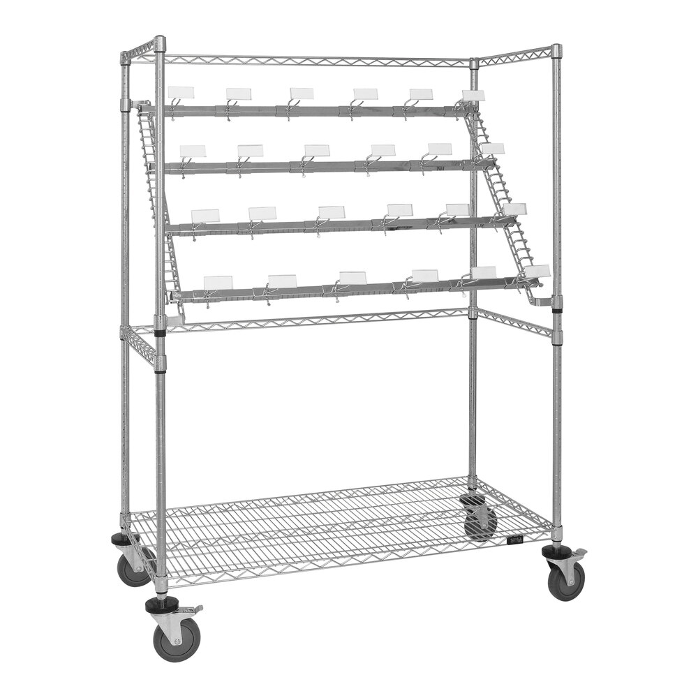 Quantum 60" x 24" x 69" Carbon Steel Mobile Medical Cart with Wire ...