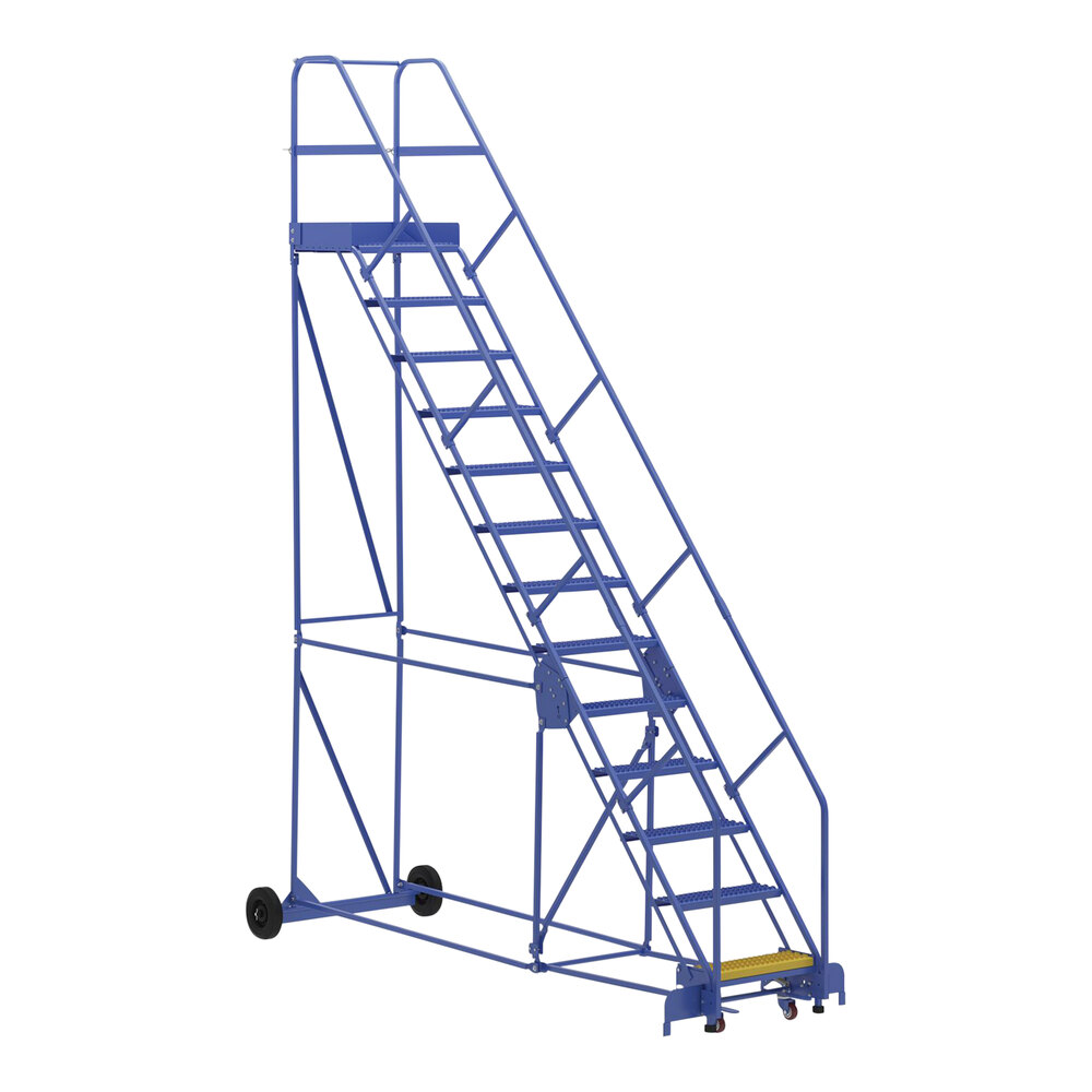 Vestil 13-Step Steel Rolling Warehouse Ladder with 23 9/16" Wide Grip ...