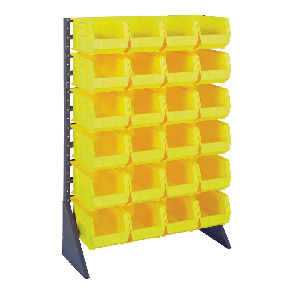 Quantum 36" x 15" x 53" Gray Steel Rail Rack with (24) 14 3/4" x 8 1/4 ...