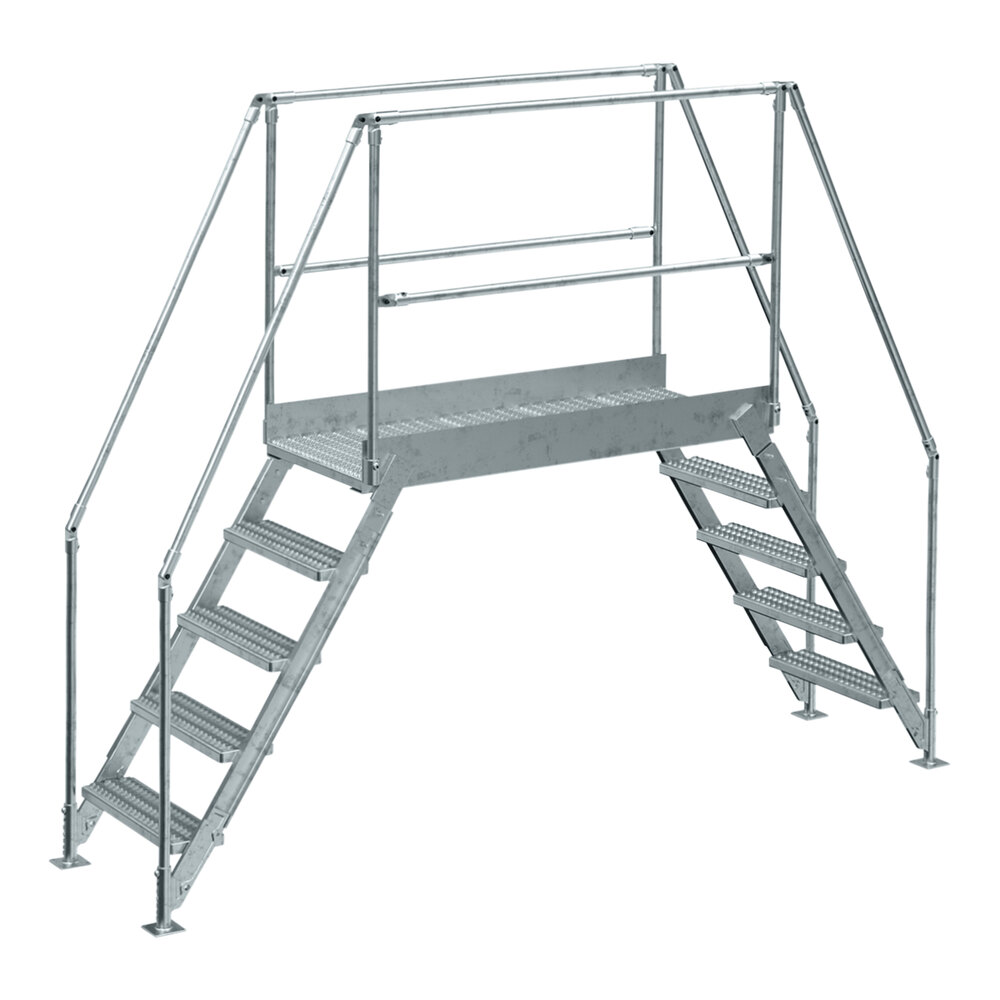 Vestil 23 1/2" x 60" 5-Step Galvanized Steel Crossover Ladder COL-5-46 ...