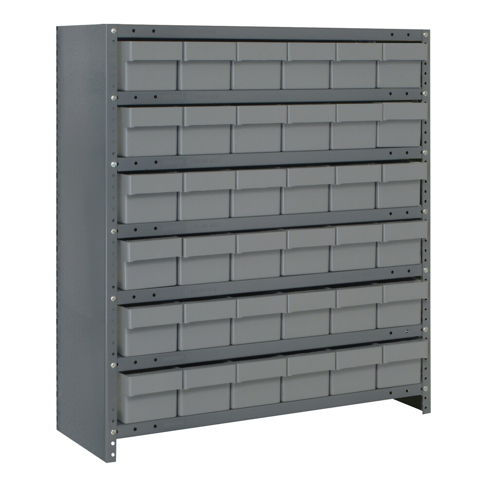 Quantum Super Tuff 36" x 18" x 39" Steel Closed 7-Shelf Euro Drawer ...
