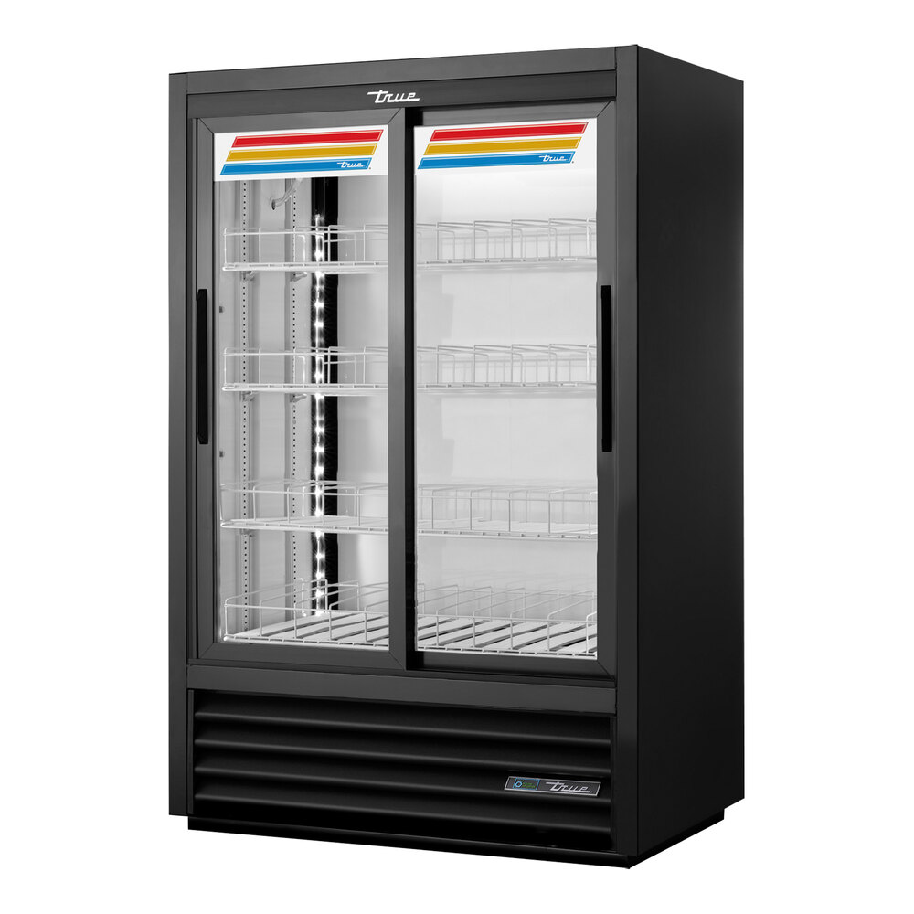 True GDM-33C-60-HC-LD 39 1/2" Black Narrow / Low Profile Refrigerated Sliding Glass Door ...
