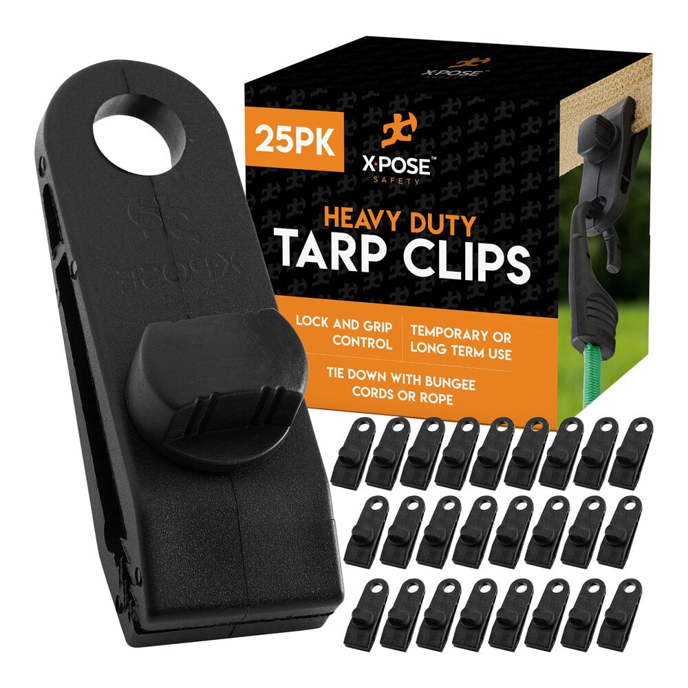Xpose Safety Heavy-Duty Reusable Tarp Clips TC-25 - 25/Pack