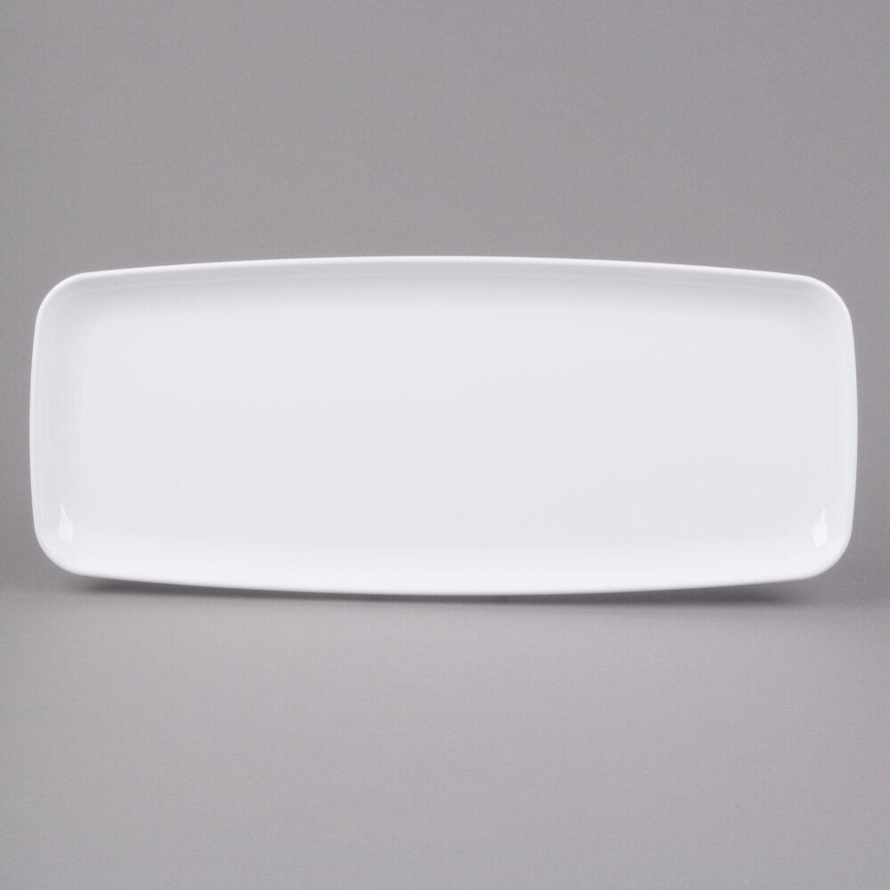 Sabert Mozaik 22" x 9" White Rectangular Polypropylene Platter ...