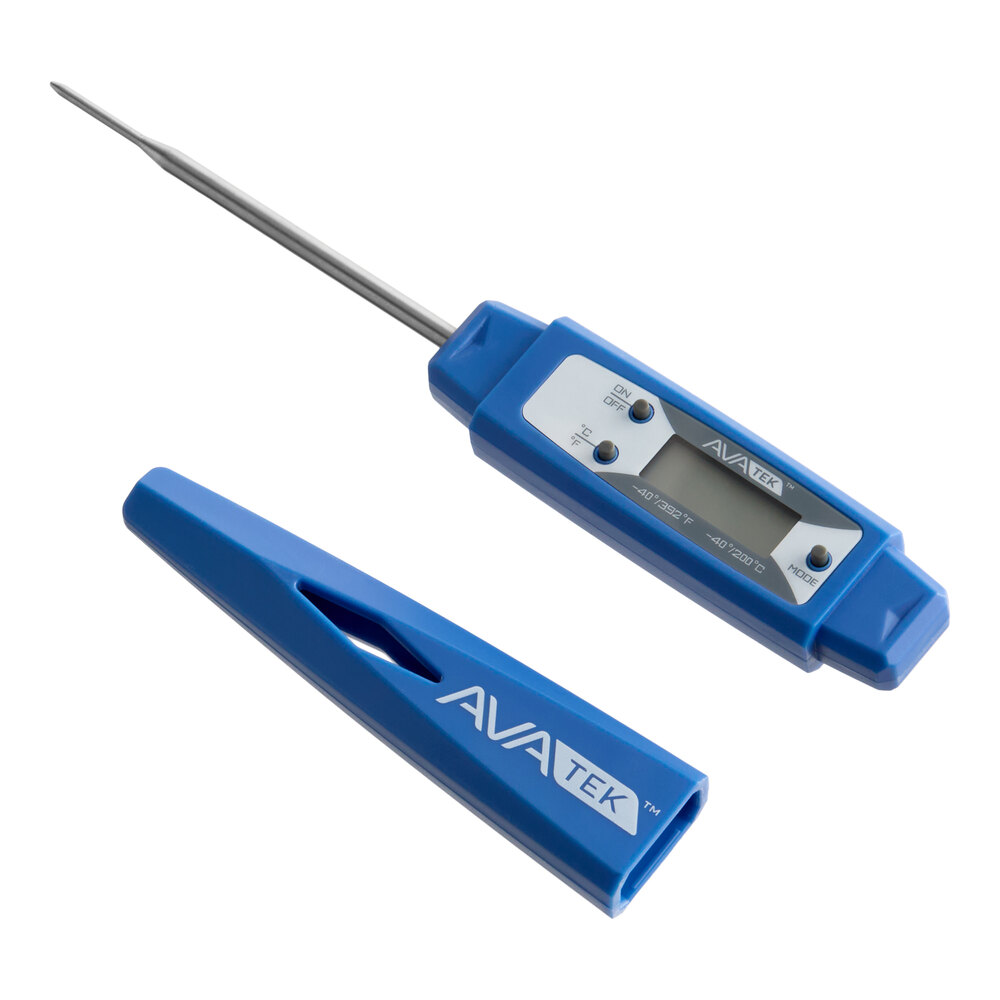 AvaTek 2 3/4" Blue HACCP Waterproof Digital Pocket Probe Thermometer