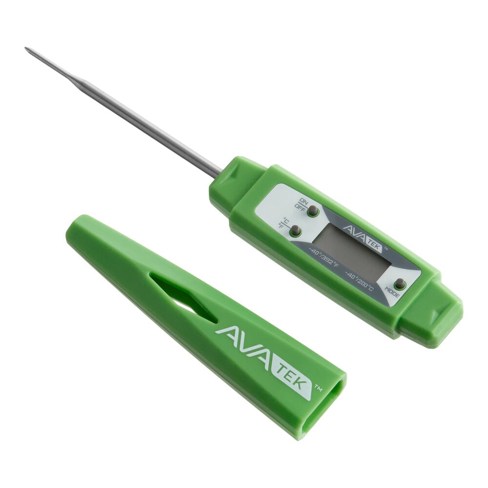 AvaTek 2 3/4" Green HACCP Waterproof Digital Pocket Probe Thermometer