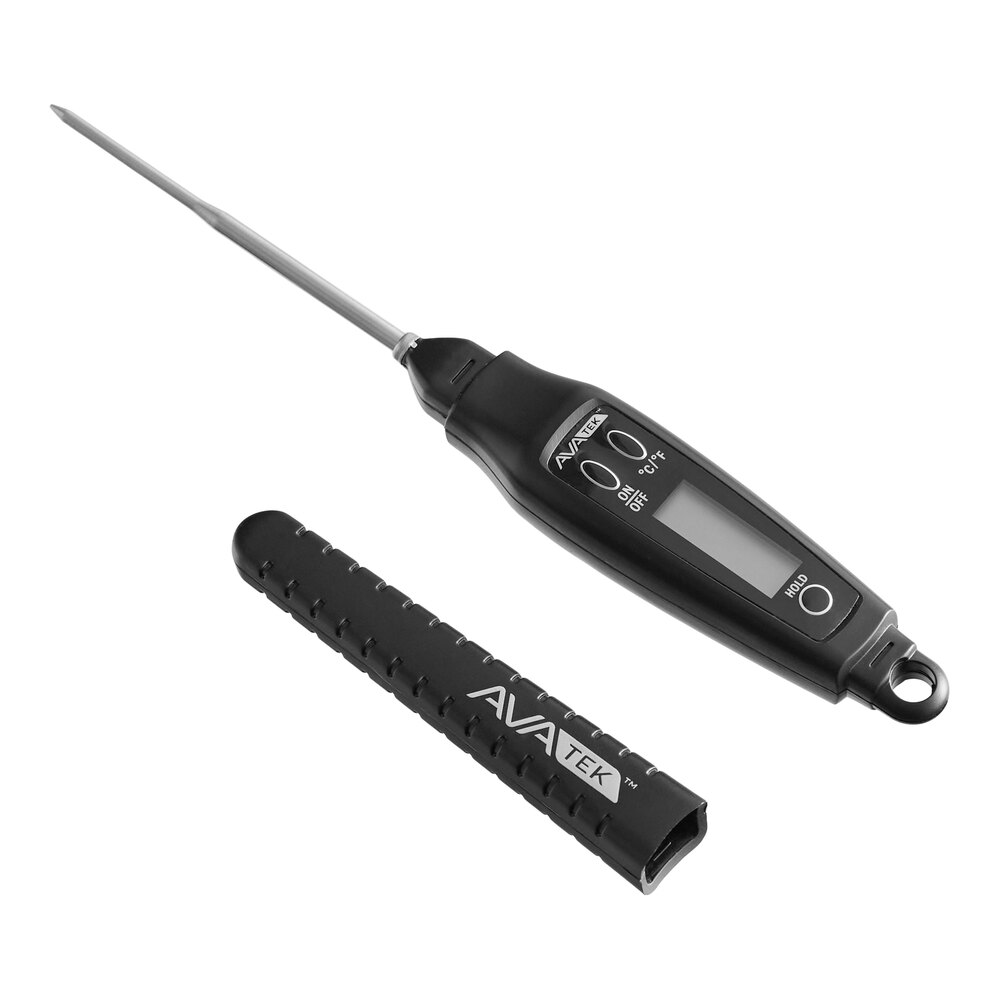 AvaTek 3" Black Heavy-Duty Waterproof Digital Pocket Probe Thermometer