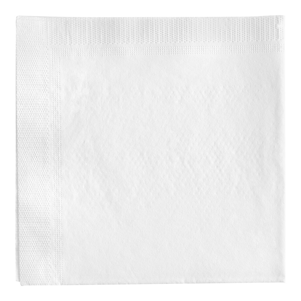 Choice White Customizable 3-Ply 1/4 Fold Beverage Napkin 10" x 10" - 50 ...