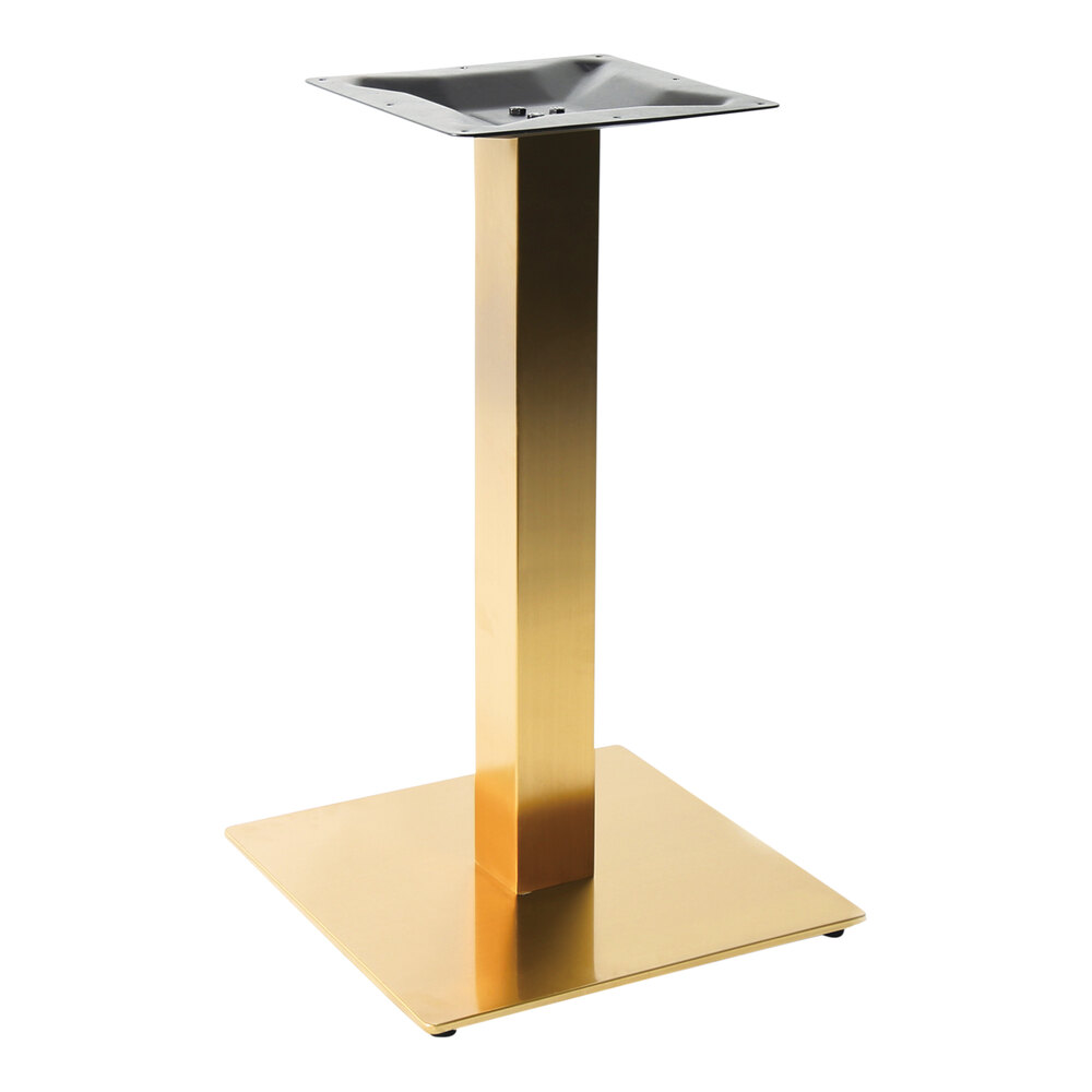 Art Marble Furniture 17" Square Gold Stainless Steel Bar Height Table Base