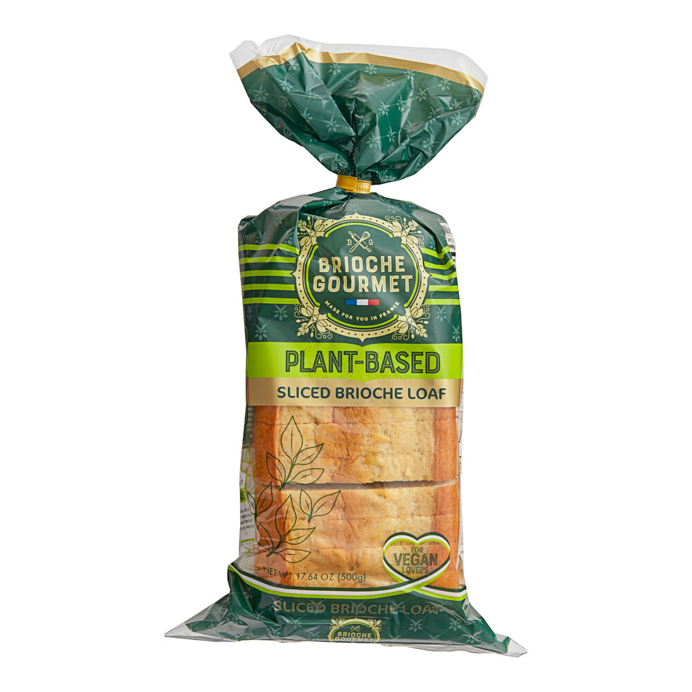 Brioche Gourmet Frozen Plant-Based Sliced Brioche Bread Loaf 17.64 oz ...