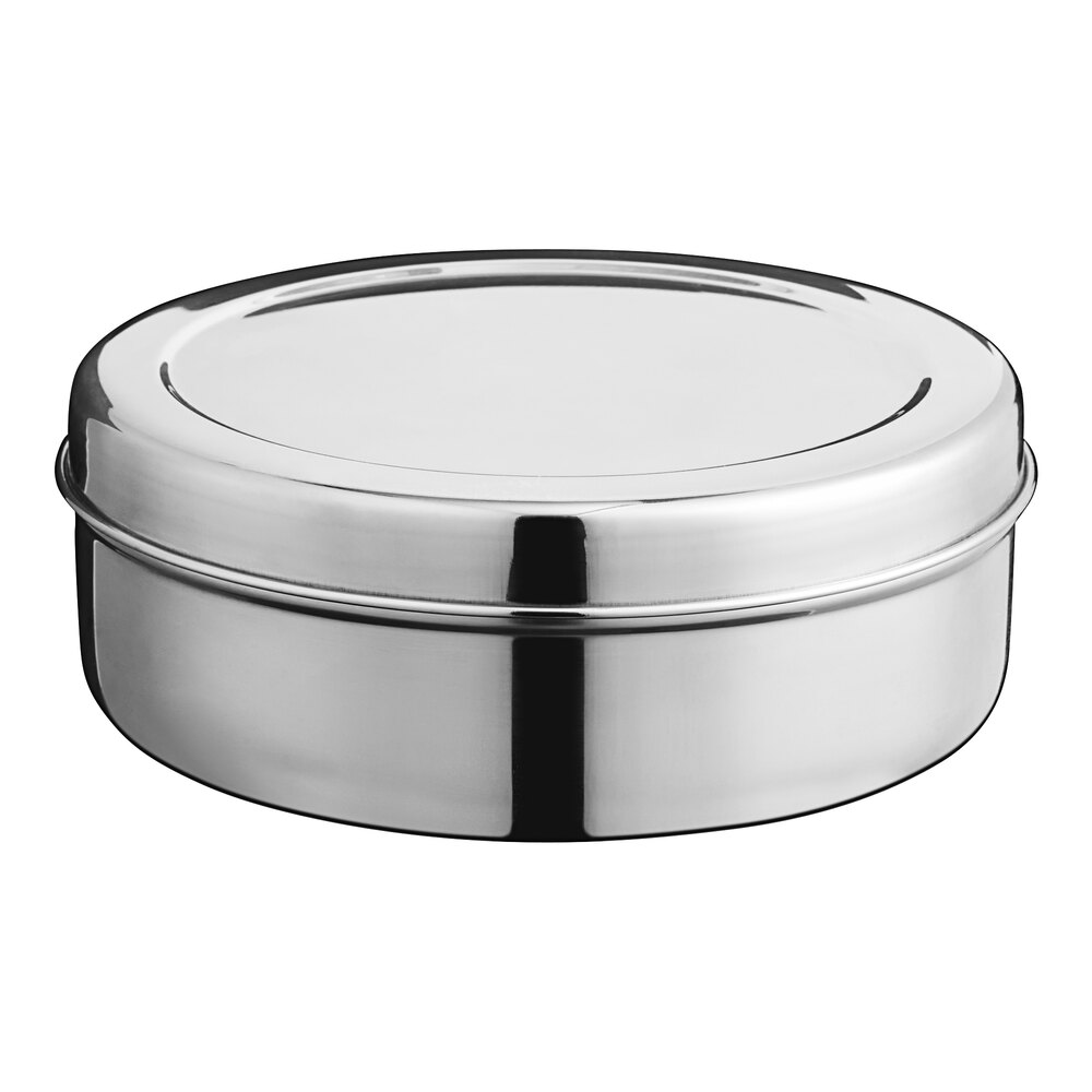 Choice 7 1/4" Stainless Steel Masala Dabba Container with 7 Spice Pots ...