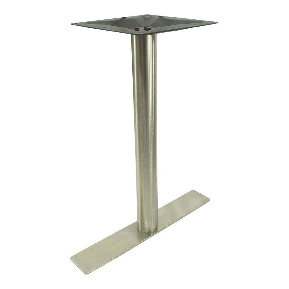 Art Marble Furniture 24" x 4" Brushed Stainless Steel Bar Height End ...