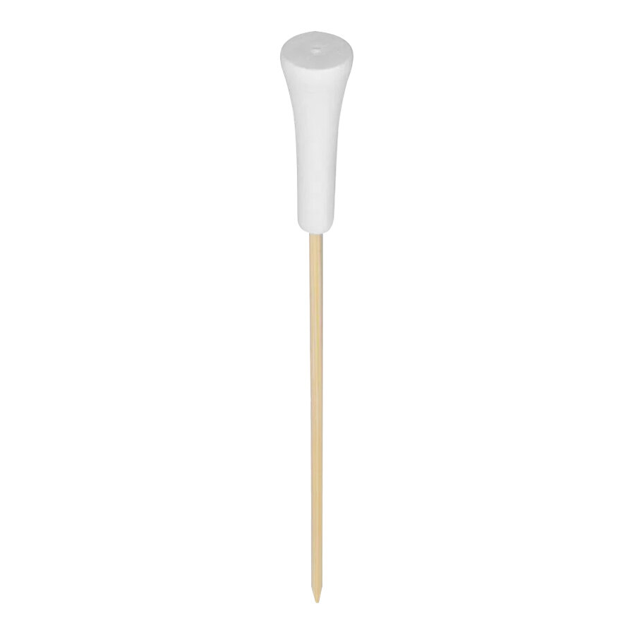 Pick On Us 4 1/2" White Golf Tee Bamboo Food / Cocktail Pick - 100/Case
