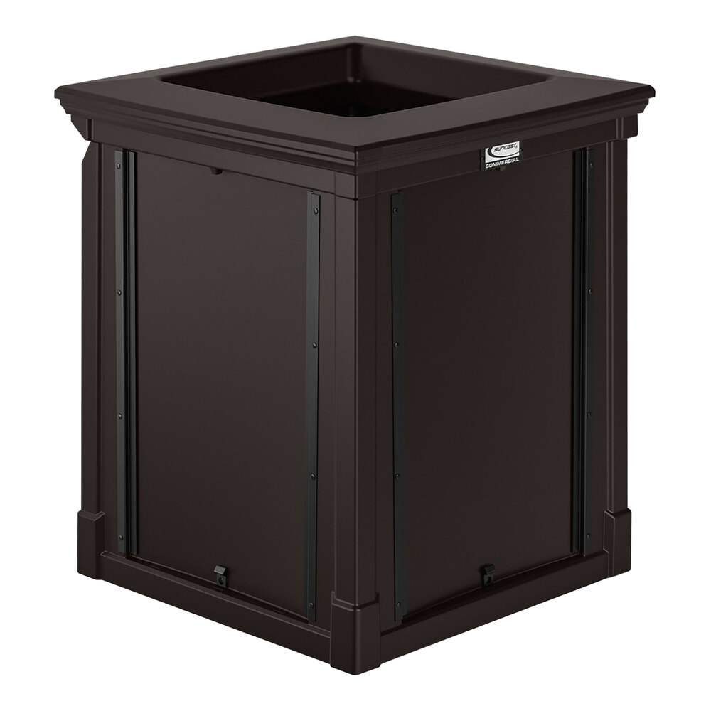 Suncast RMCC3502 35 Gallon Java Outdoor Waste Trash Can with Open Top ...