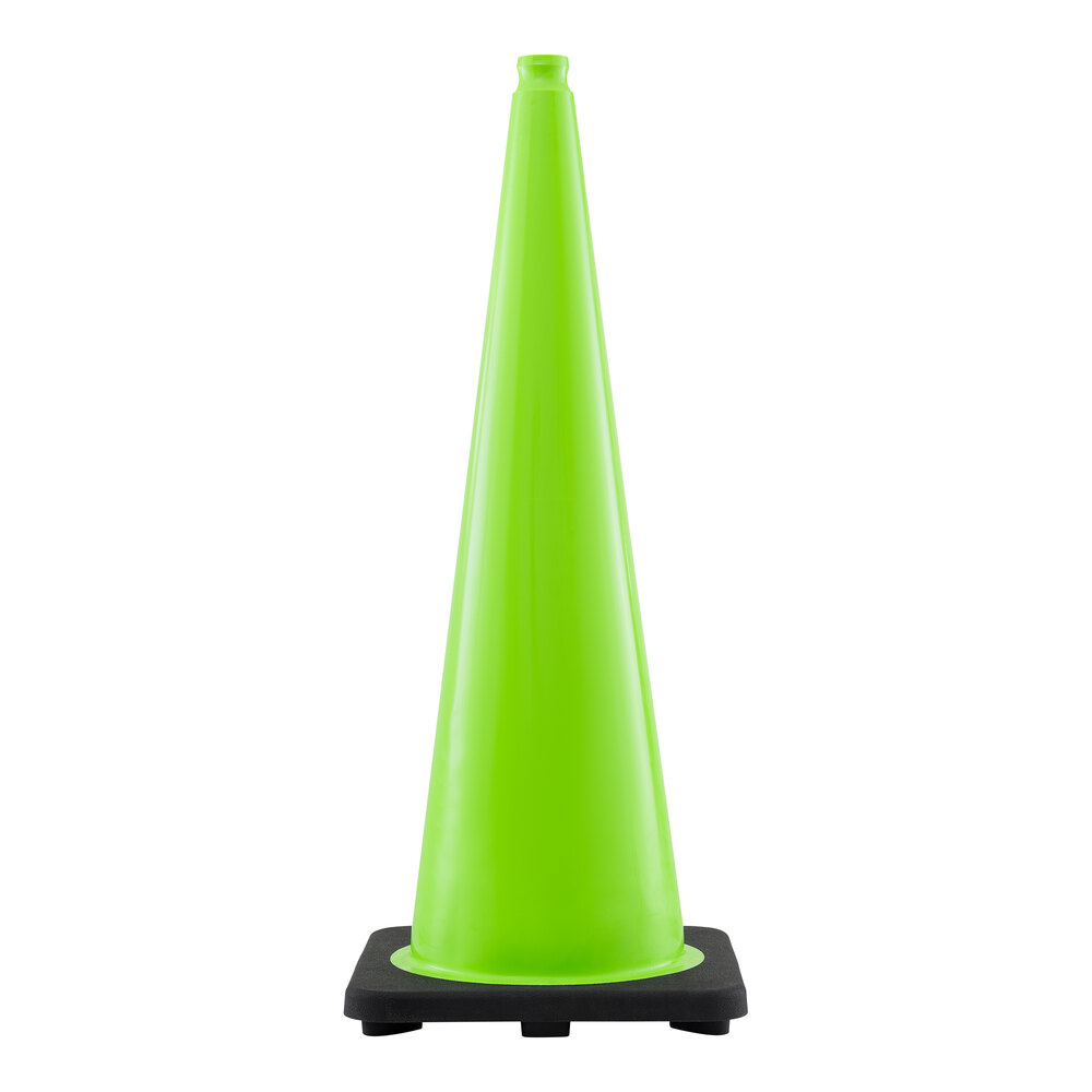Xpose Safety 36" Lime Green Heavy-Duty PVC Traffic Cone with 10 lb ...