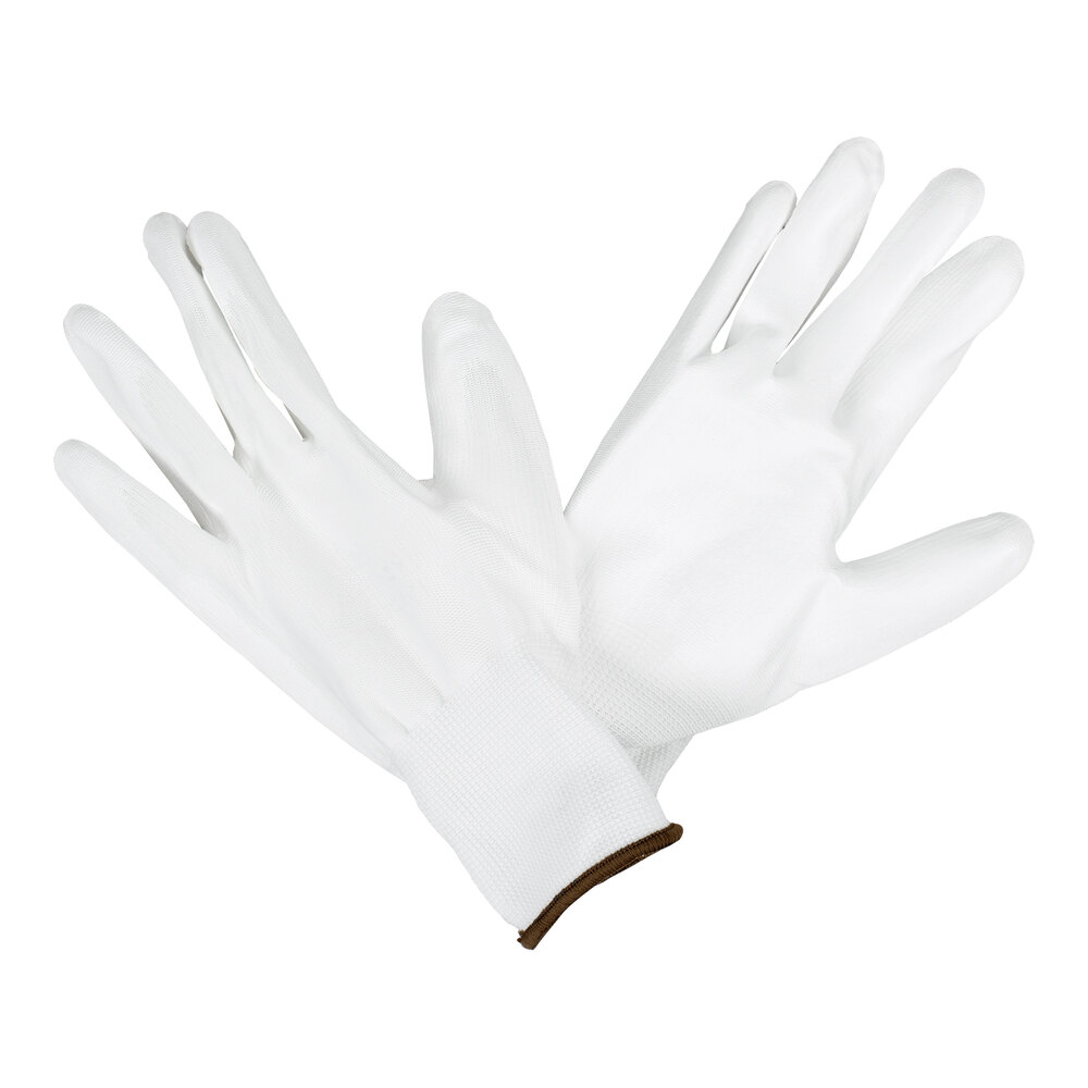 Cordova White Polyester Gloves with White Polyurethane Palm Coating ...