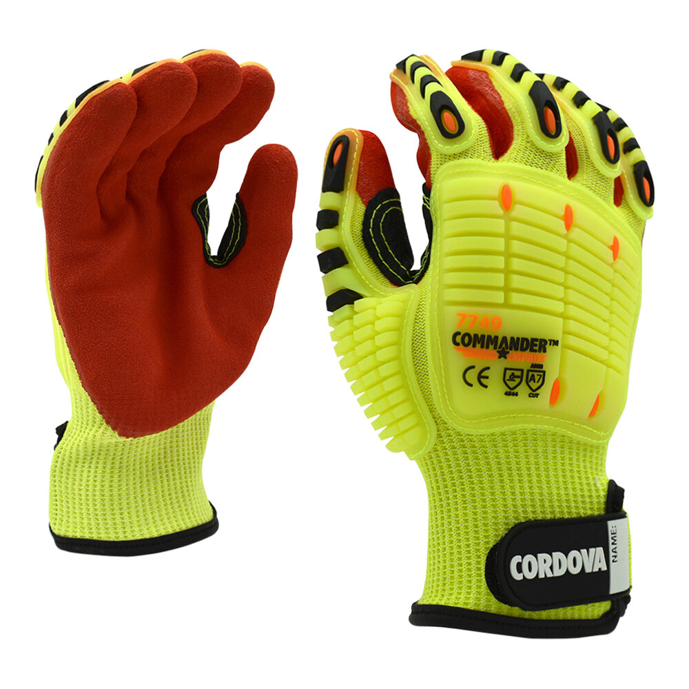 Cordova Commander Impact Hi-Vis Yellow 13 Gauge HPPE / Steel / Glass ...