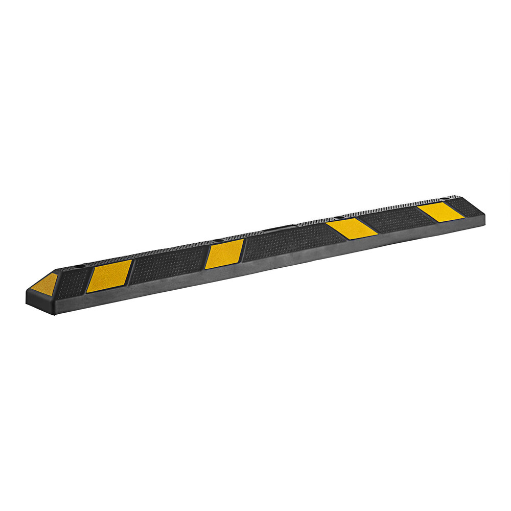 Xpose Safety 6' Yellow and Black Heavy-Duty Rubber Parking Curb Stop ...