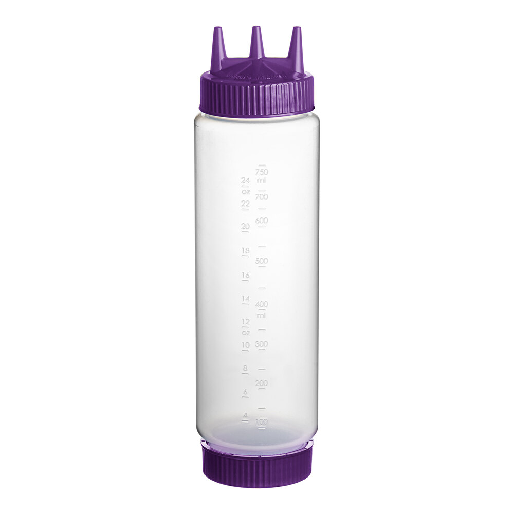 Vollrath Traex® 24 oz. Clear FIFO Squeeze Dispenser with Purple Tri Tip ...