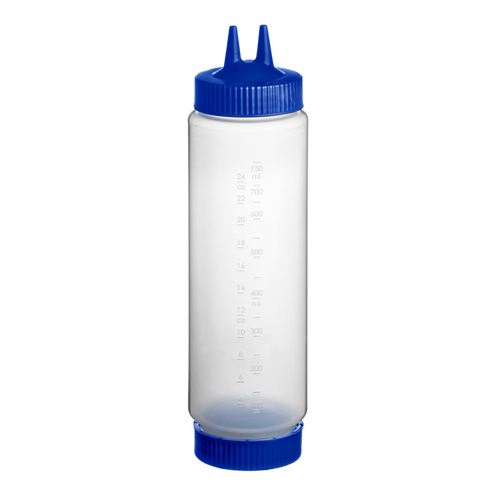 Vollrath Traex® 24 oz. Clear FIFO Squeeze Dispenser with Blue Twin Tip ...
