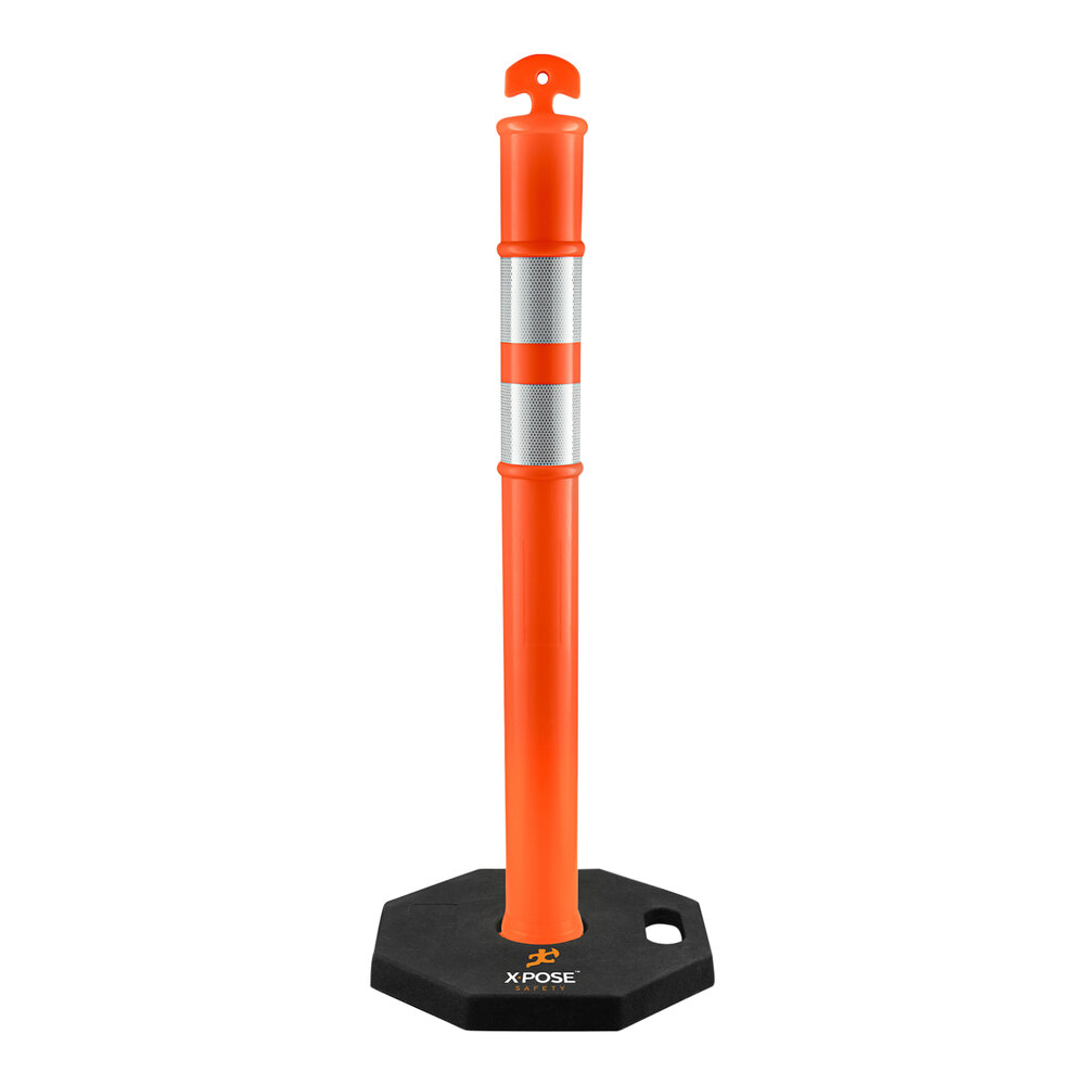 Xpose Safety 44" Orange T-Top Delineator Post with Reflective Bands and ...