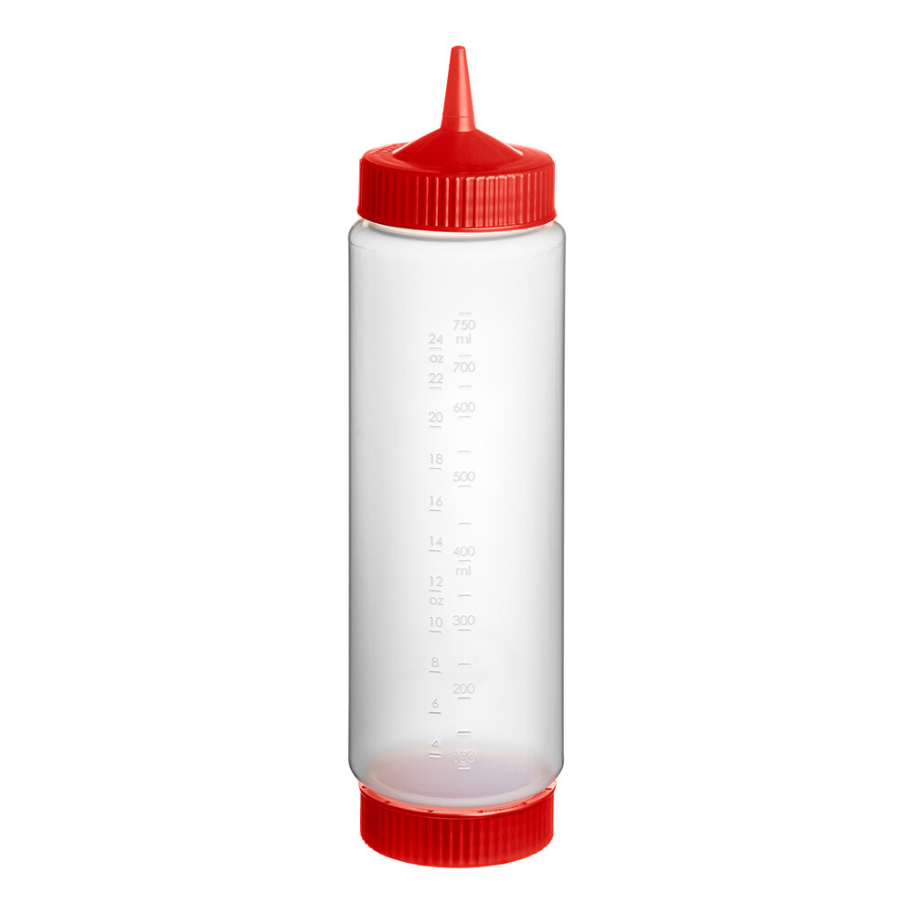 Vollrath Traex® 24 oz. Clear FIFO Squeeze Dispenser with Red Single Tip ...