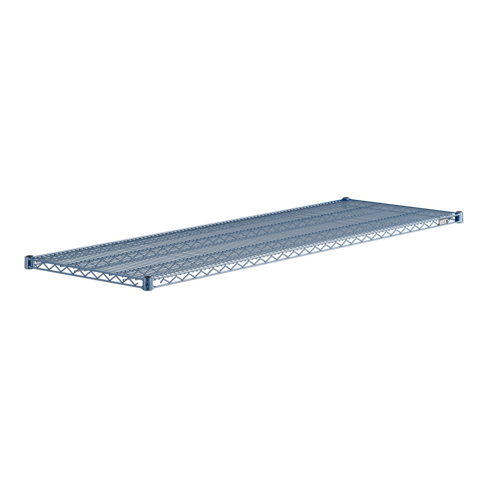 Lavex Pro 24" x 72" NSF Blue Epoxy Heavy-Duty Wire Shelf with ...