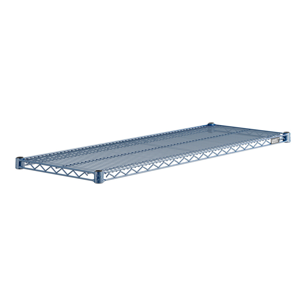 Lavex Pro 18" x 48" NSF Blue Epoxy Heavy-Duty Wire Shelf with ...