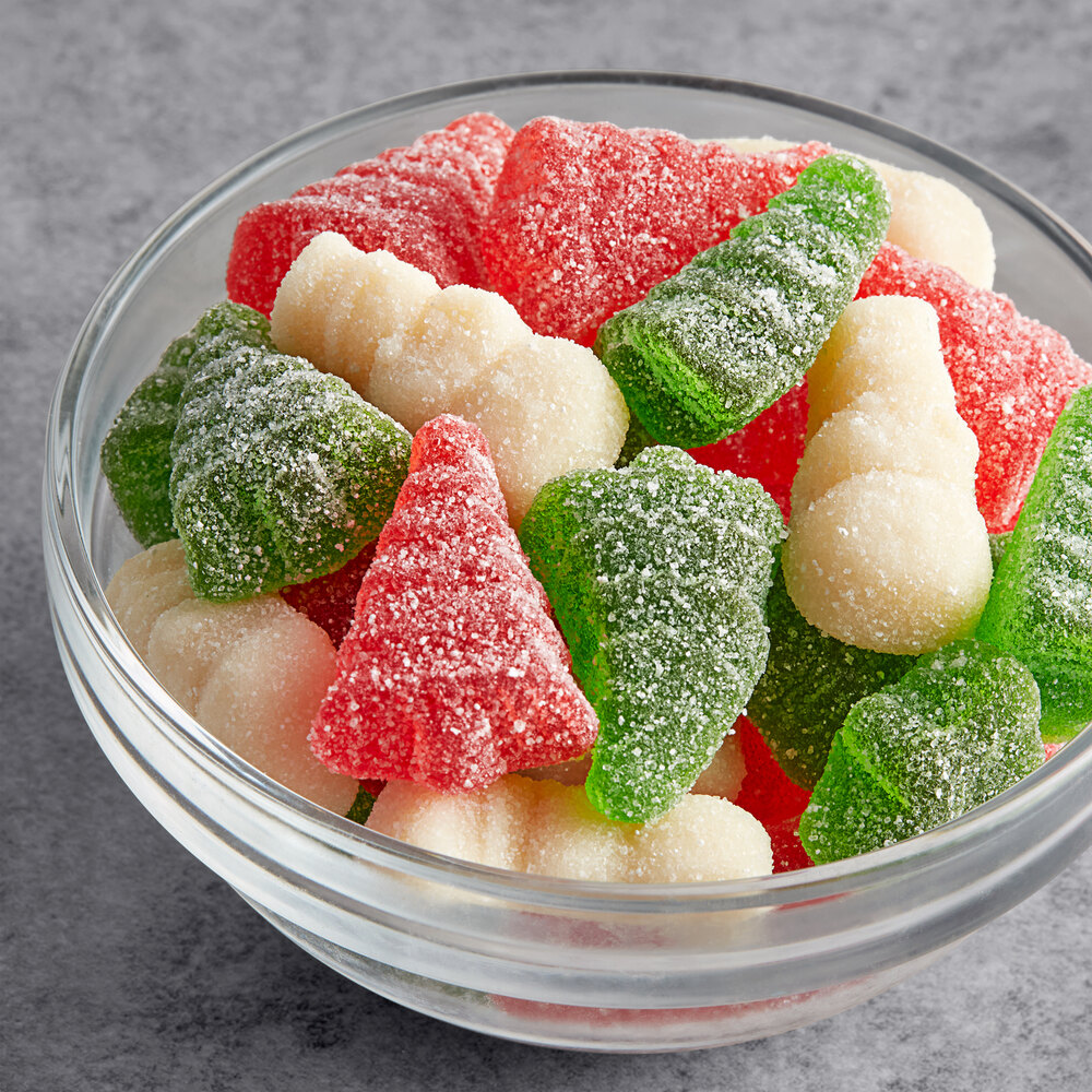Albanese Sour Gummi Snowmen and Trees 4.5 lb. - 4/Case