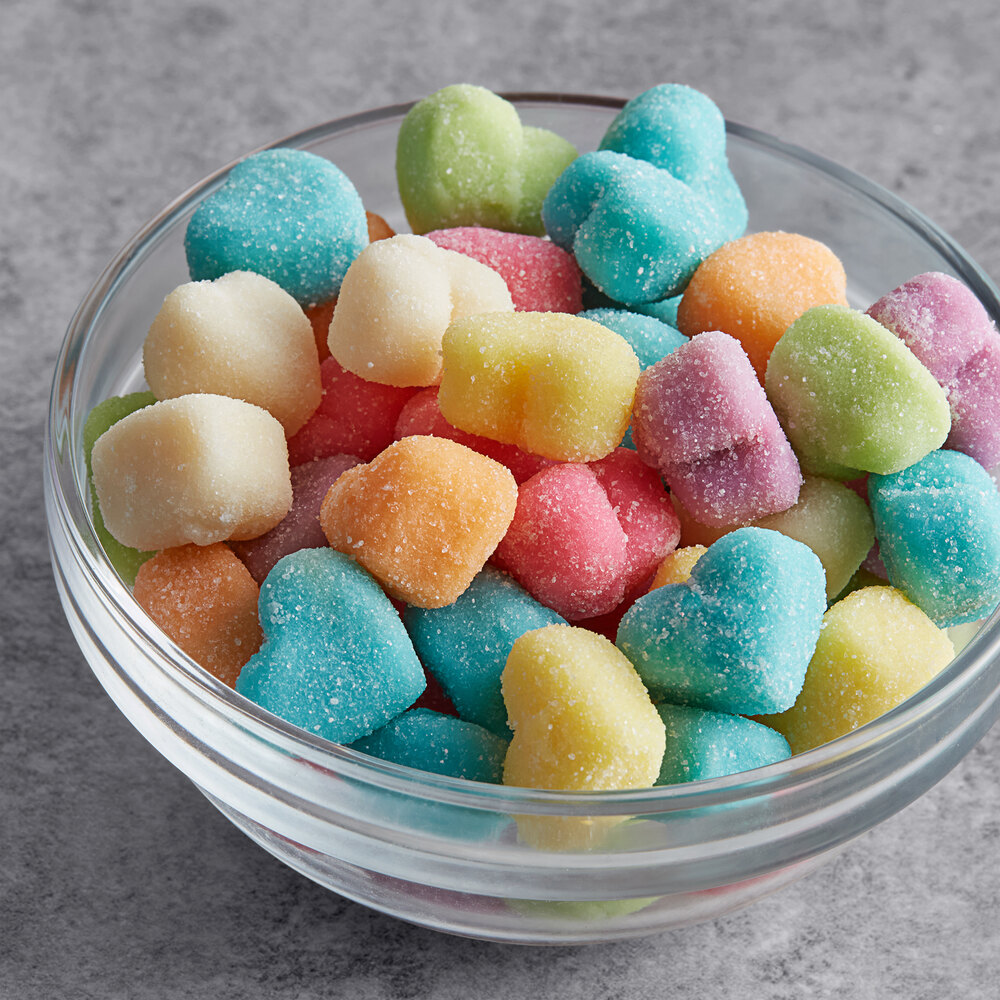 Albanese Share the Love Sanded Gummi Hearts 4.5 lb. - 4/Case