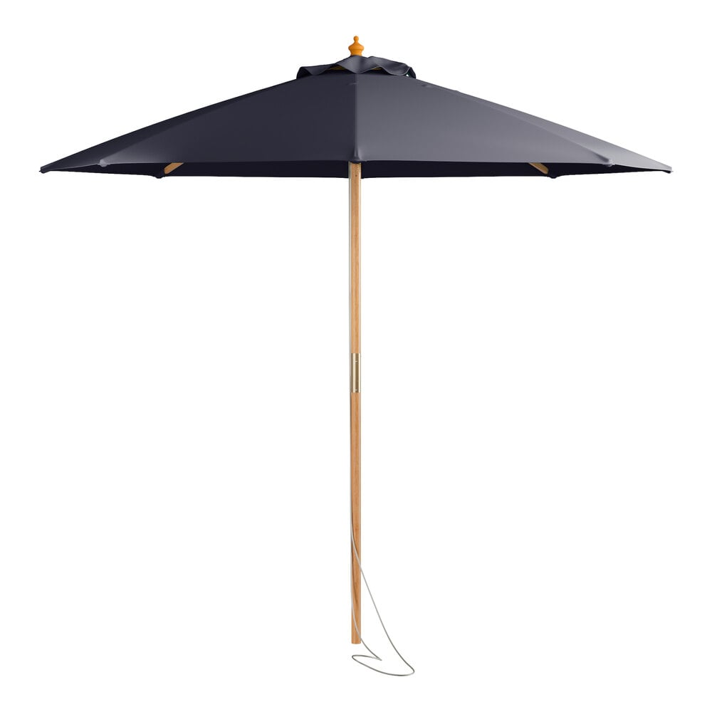 Lancaster Table & Seating 7 1/2' Round Winter Navy Pulley Lift Bamboo ...