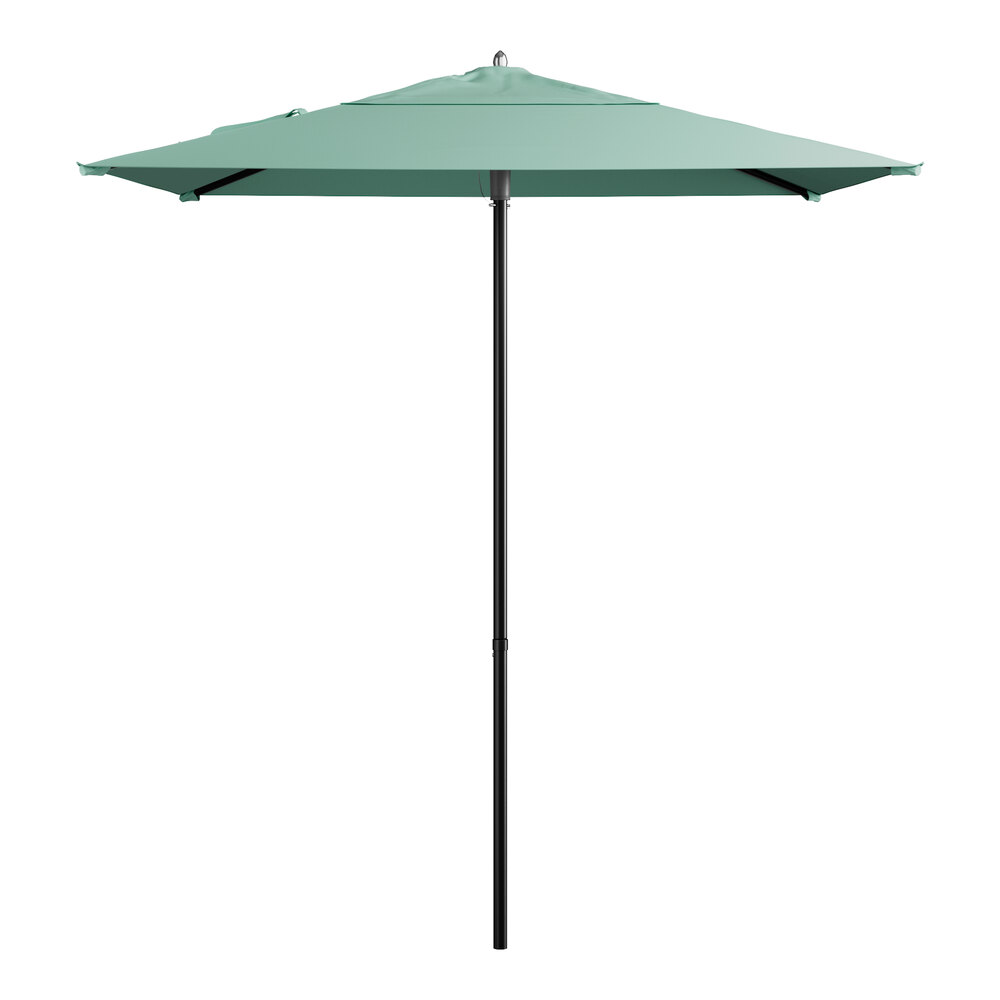 Lancaster Table & Seating 6 1/2' Square Glacier Blue Push Lift Black ...