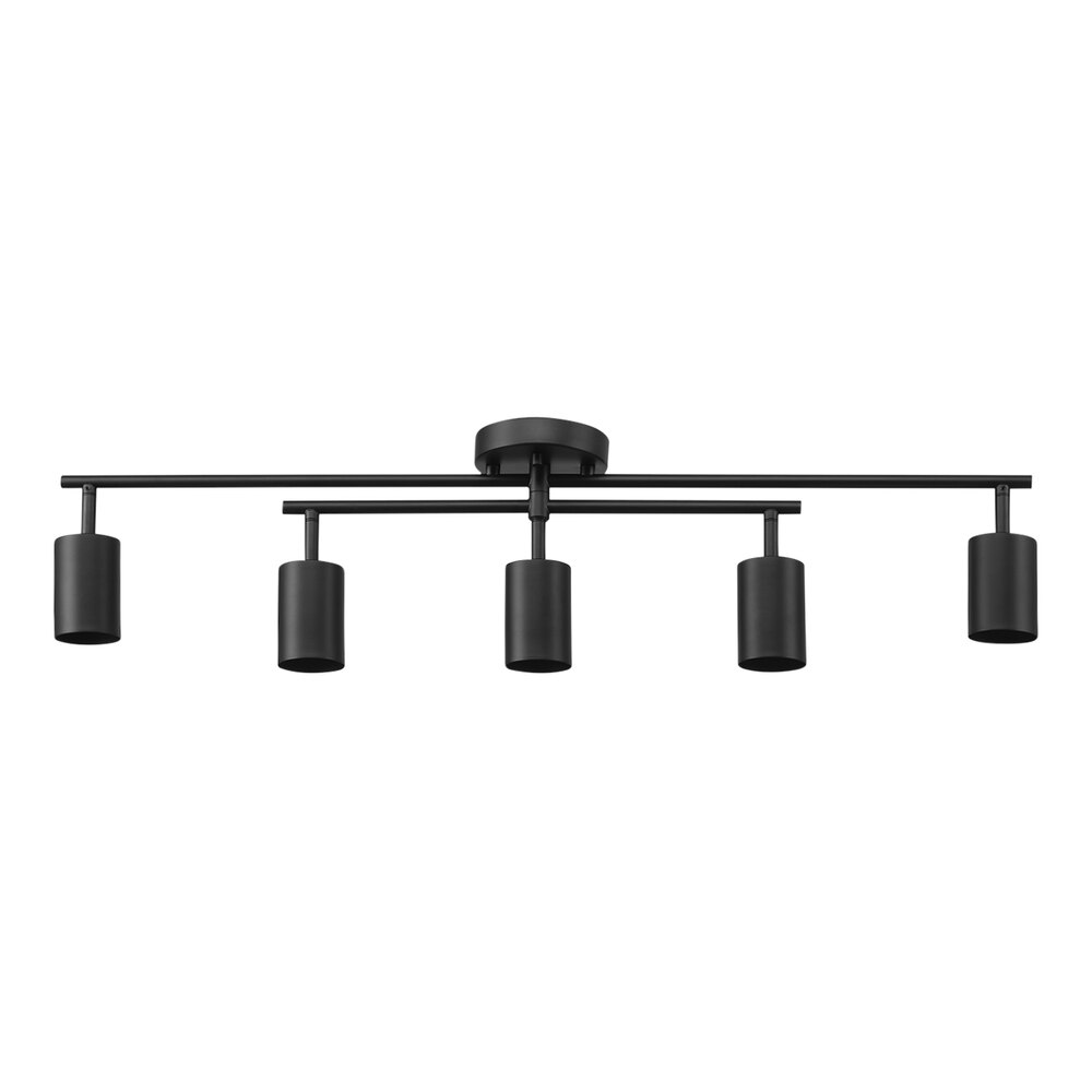 Globe 5-Light Modern Industrial Matte Black Track Light with Center ...